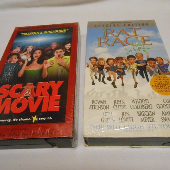 Paramount Pictures Media 2 Vintage Vhs Movies Special Edition Rat Race Scary Movie Funny